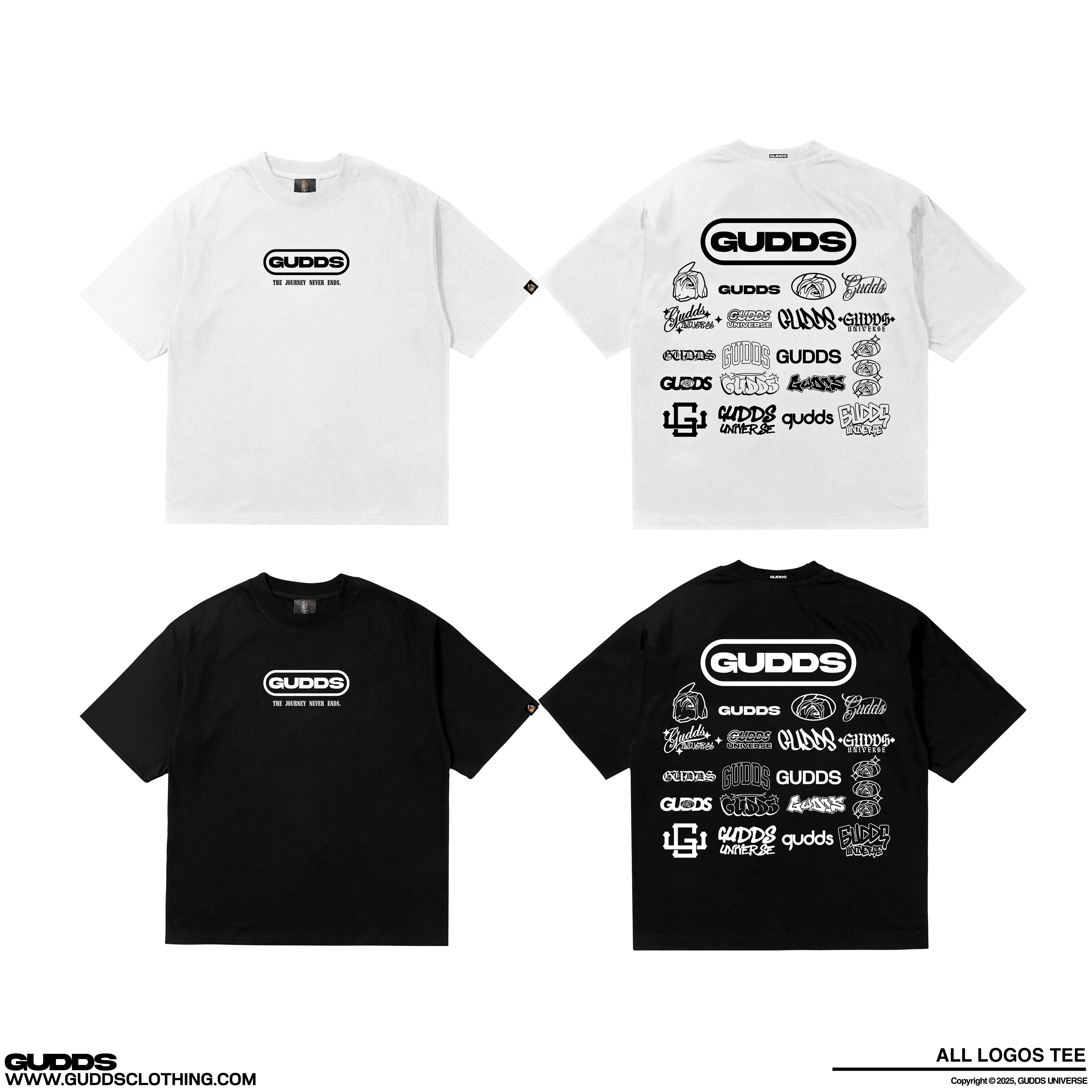 “ALL LOGOS” GRAPHIC TEE – GUDDS